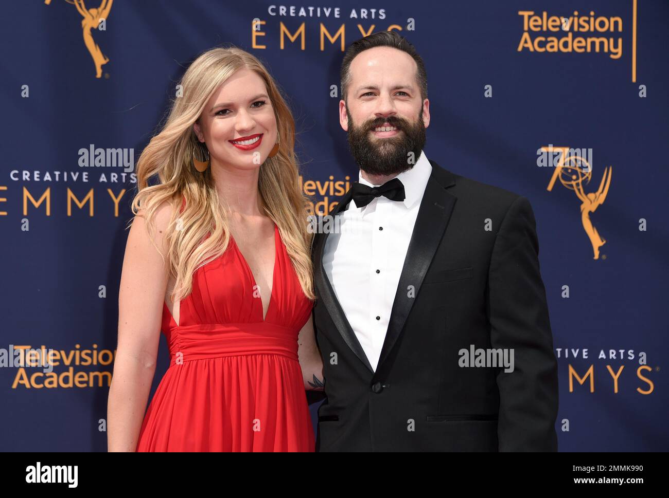Byron Slaybaugh, left, and Leah Roach arrive at night one of the ...