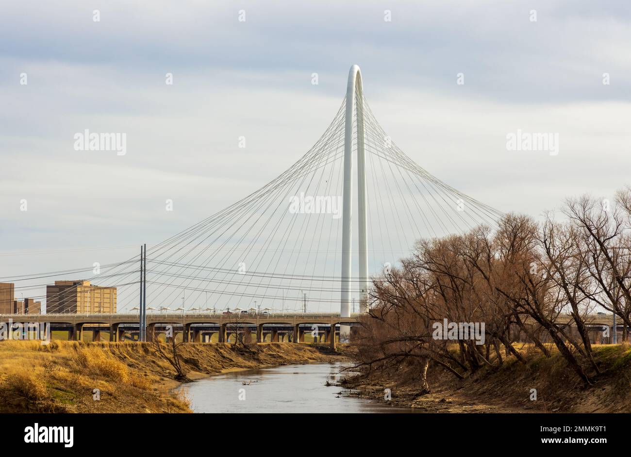 Margaret Hunt Hill Bridge viewed from Trammell Crow Park in Dallas ...