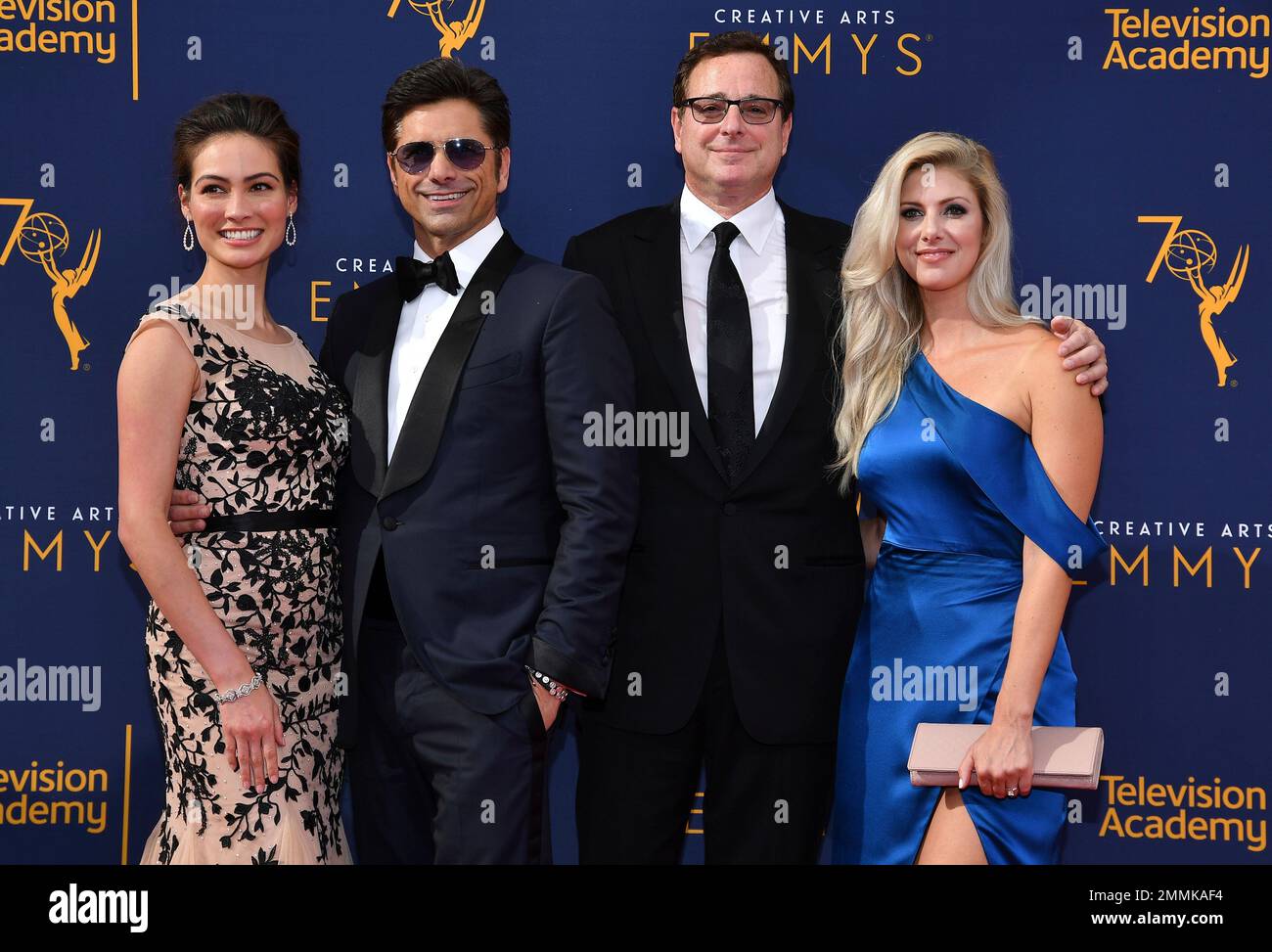 Caitlin McHugh, from left, John Stamos, Bob Saget and Kelly Rizzo ...
