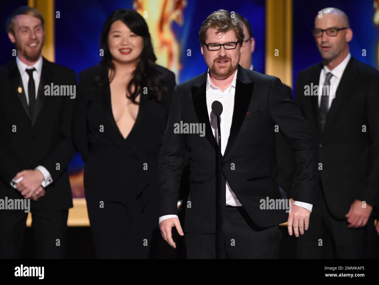 EXCLUSIVE - Justin Roiland, center, and the team from the "Pickle Rick" episode of "Rick and ...