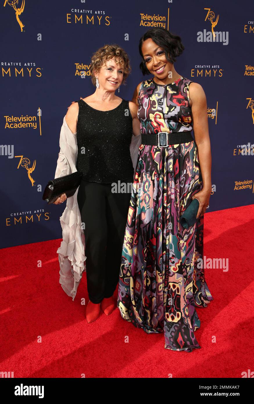 Gabrielle Carteris, left, and Tichina Arnold arrive at night one of the ...