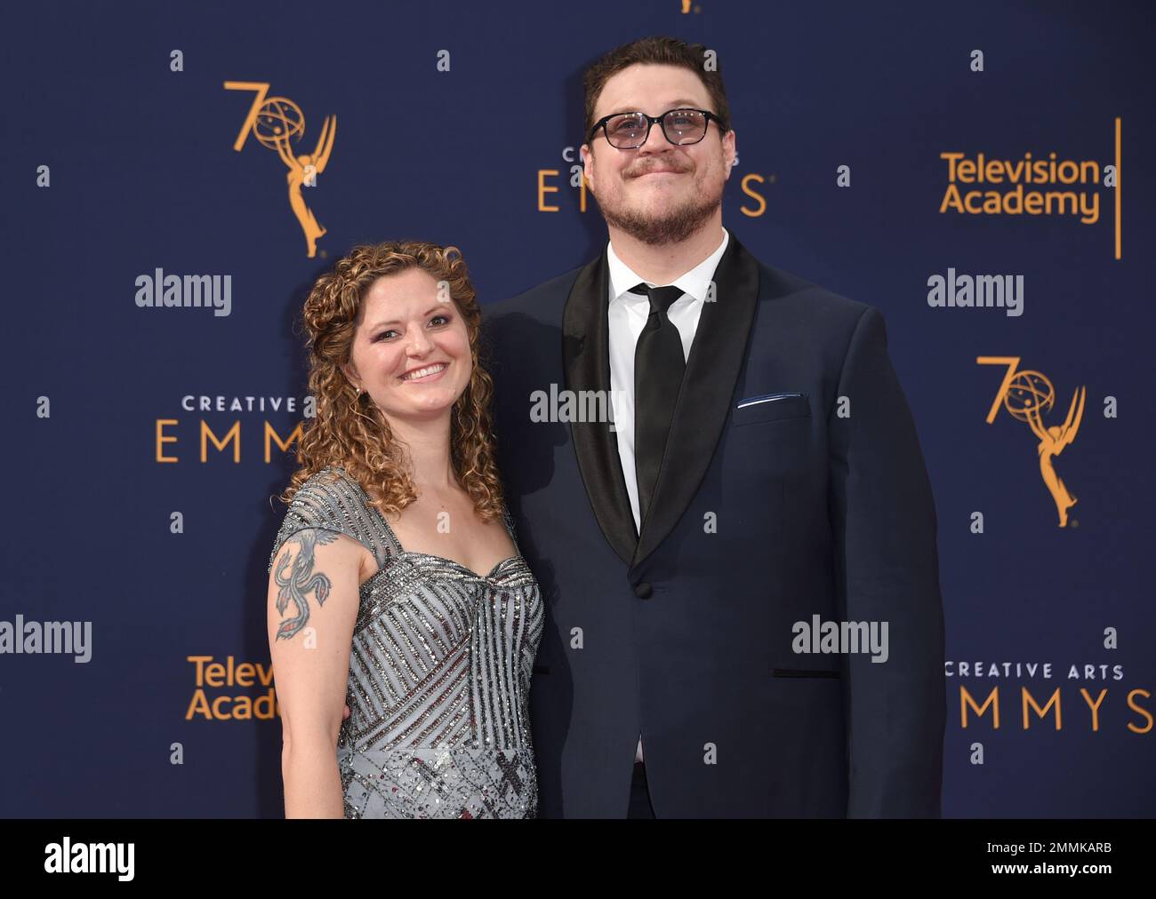 Cameron Britton arrives at night one of the Creative Arts Emmy Awards ...