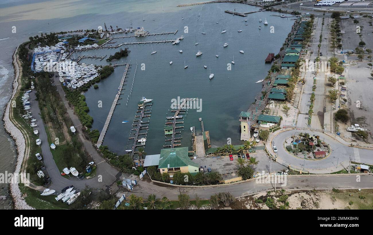 Coast Guard overflight photo of the Club Nautico Marina in Ponce ...
