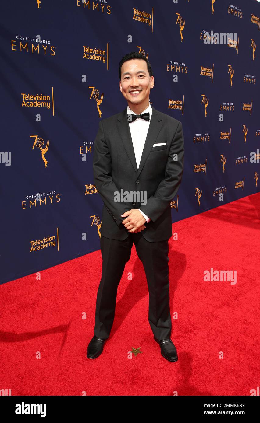 Eddie Shin arrives at night one of the Television Academy's 2018 Creative Arts Emmy Awards at ...