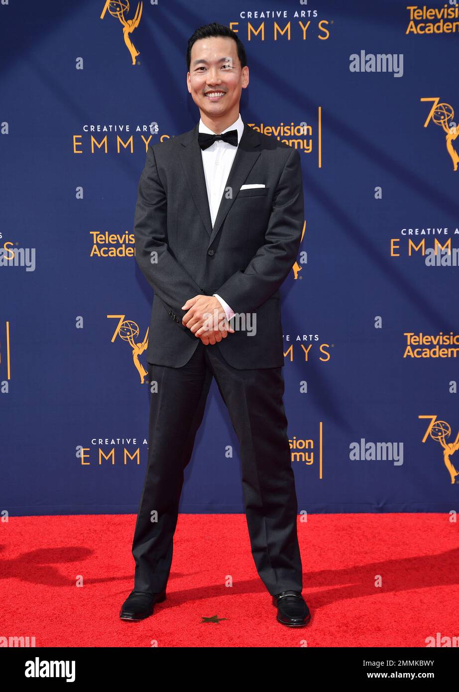 Eddie Shin arrives at night one of the Television Academy's 2018 ...