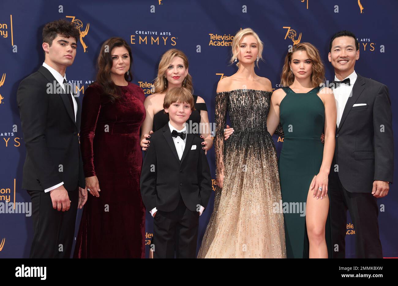 The team from "Alexa & Katie" arrives at night one of the Creative Arts ...