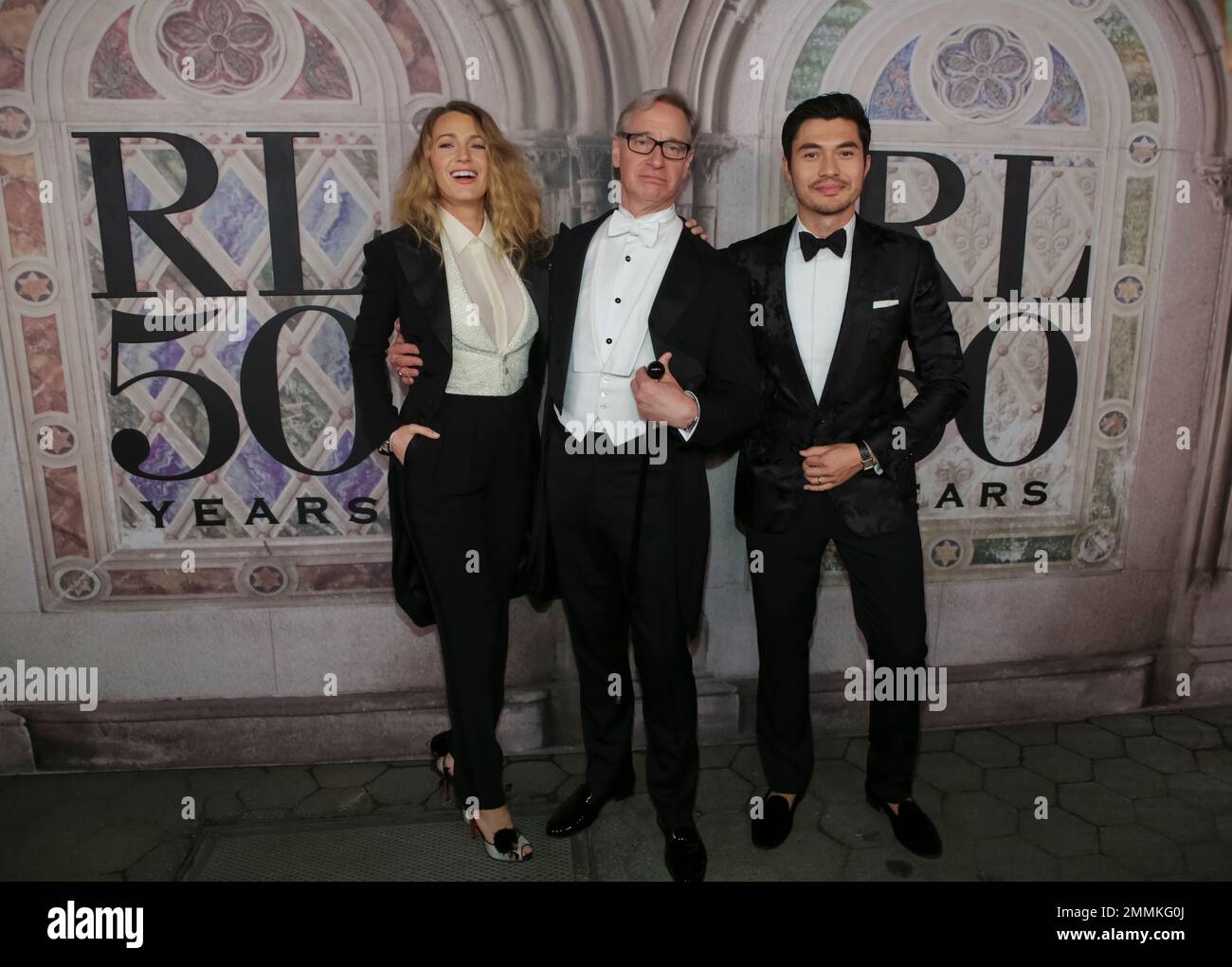 Blake Lively, from left, Paul Feig and Henry Golding attend the Ralph ...