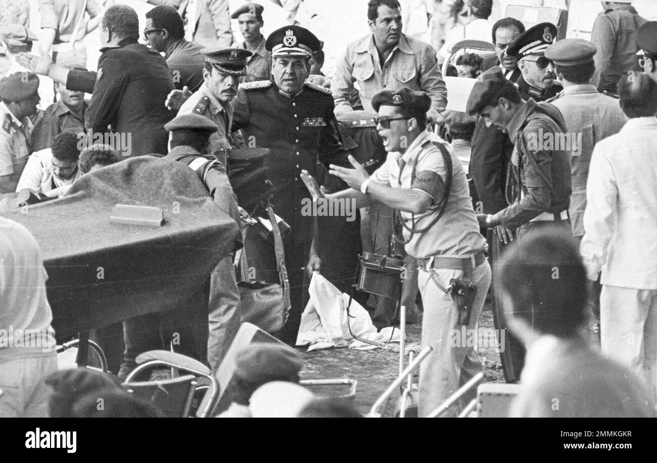 FILE - In this Oct. 6, 1981 file photo, an Egyptian security guard ...