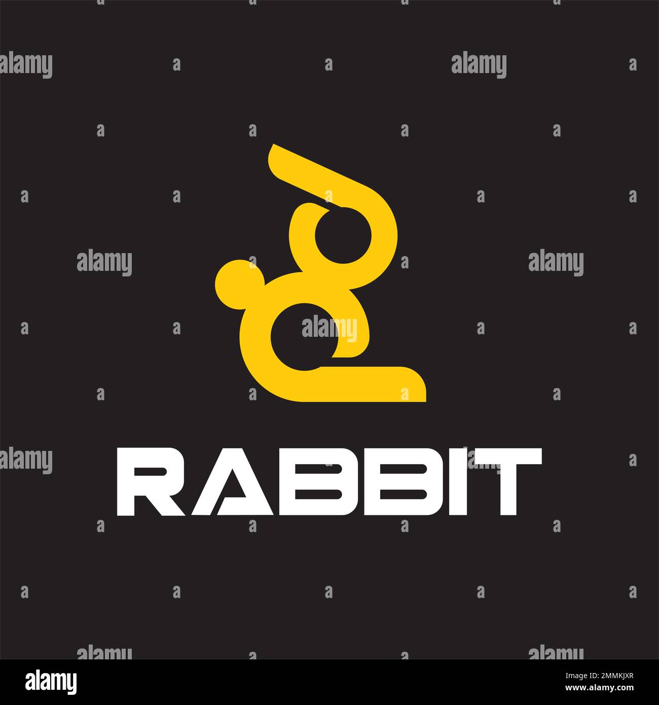 Simple Rabbit logo template vector icon symbol illustration Stock ...