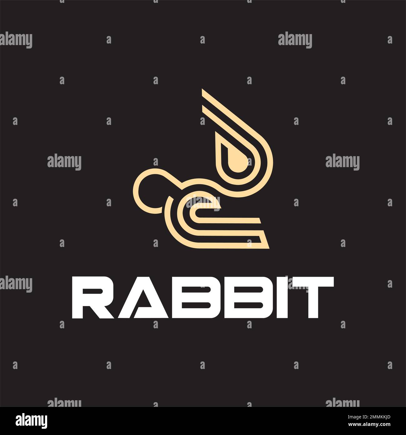 Simple Rabbit logo template vector icon symbol illustration Stock ...