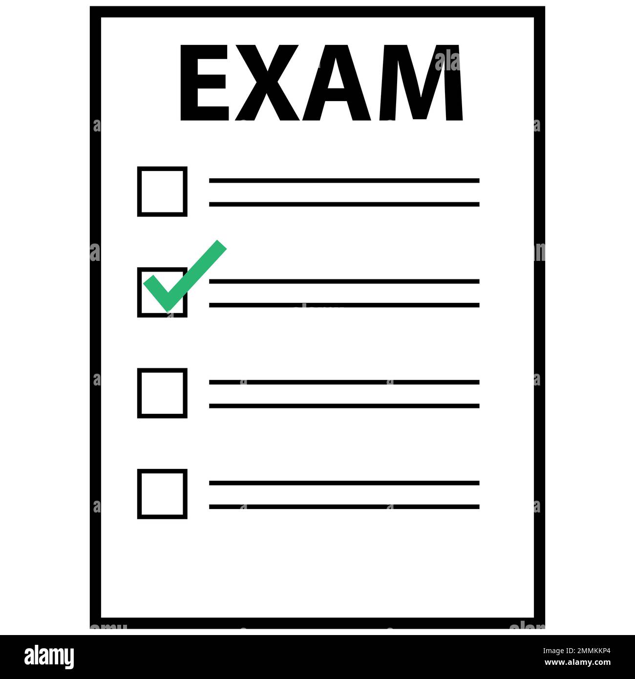 Exam paper icon on white background. Test paper sign. School ...