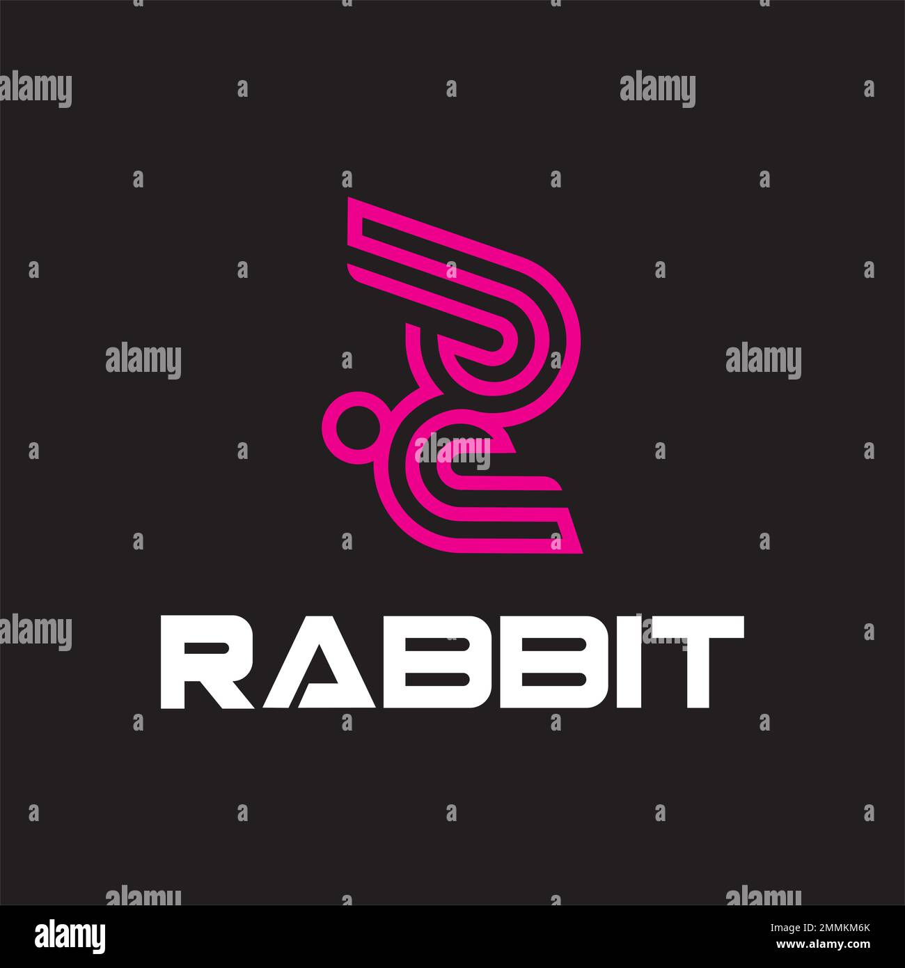 Simple Rabbit logo template vector icon symbol illustration Stock ...