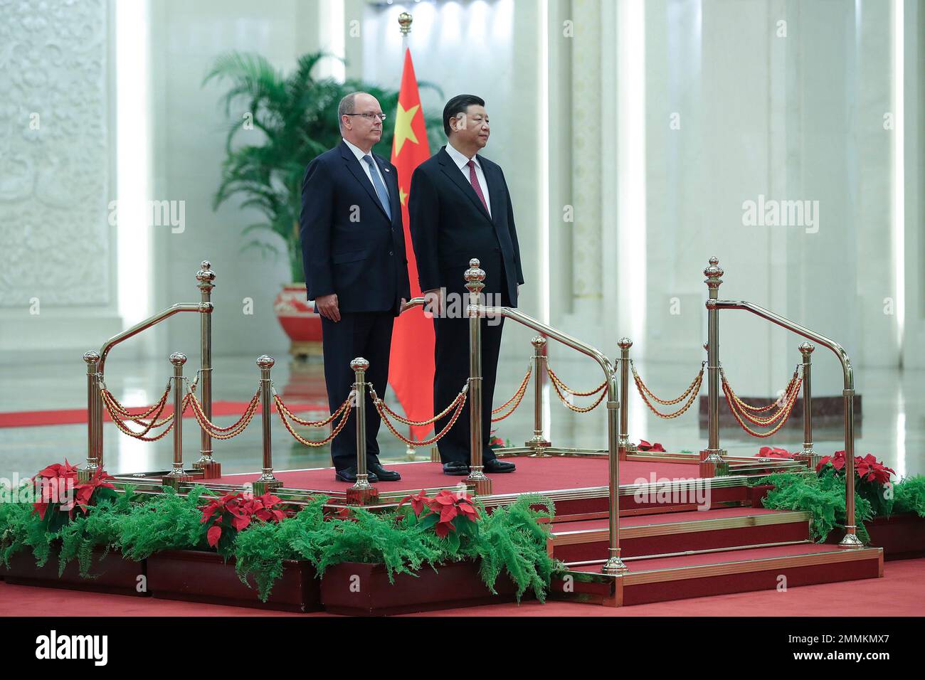 Chinese President Xi Jinping, right, and Prince Albert II of Monaco ...