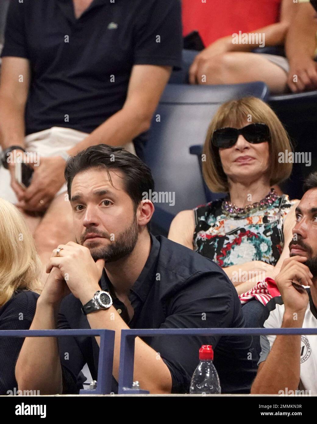 Alexis Ohanian and Anna Wintour attend the semifinals of the U.S. Open ...