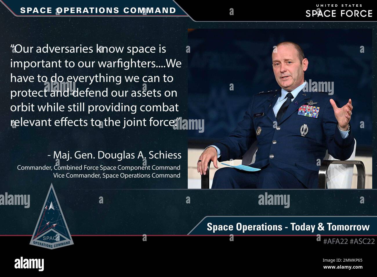 U.S. Space Force Maj. Gen. Douglas A. Schiess, commander Combined Force ...