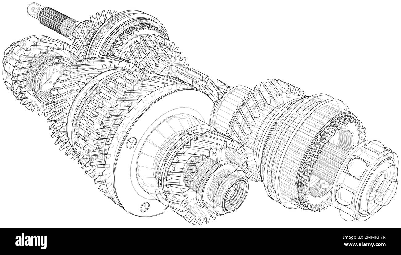 Gearbox sketch. Vector Stock Vector Image & Art - Alamy