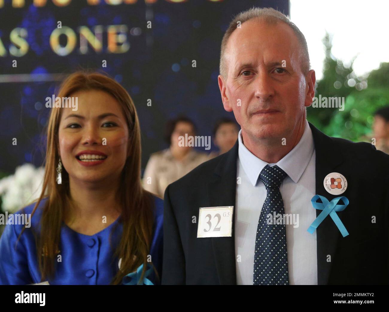 British cave expert Vernon Unsworth, right, and his wife Woranan ...