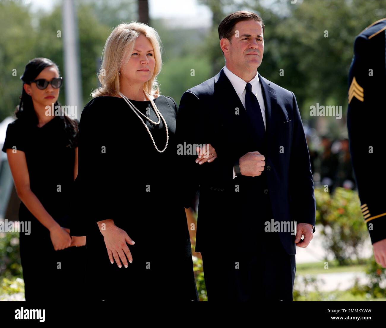 FILE - In this Aug. 29, 2018 file photo, Arizona Gov. Doug Ducey and ...