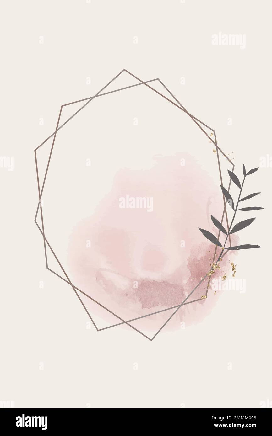 Shimmering hexagon frame with leaves vector Stock Vector Image & Art ...