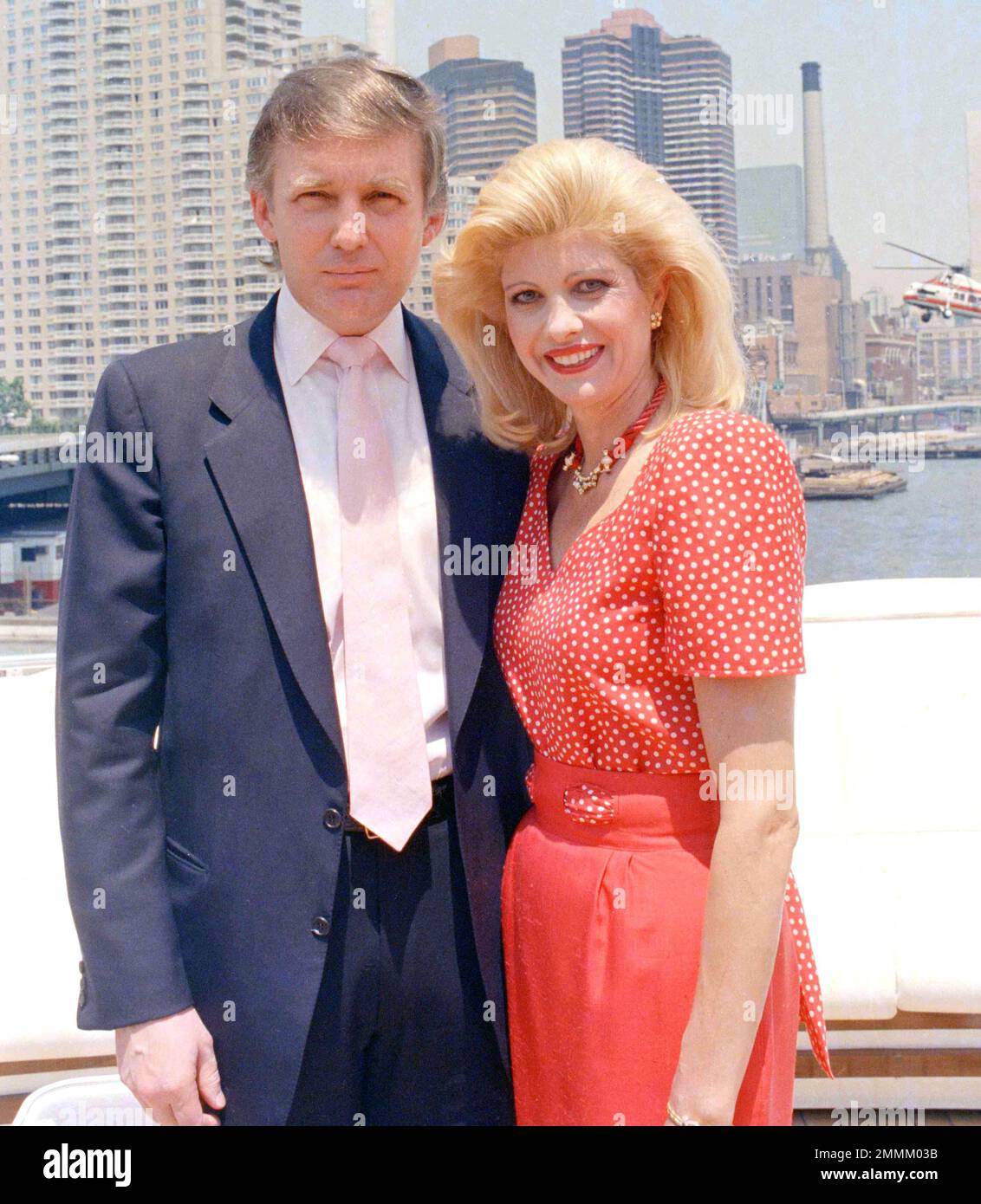 Real estate tycoon Donald Trump and his wife Ivana are pictured aboard ...