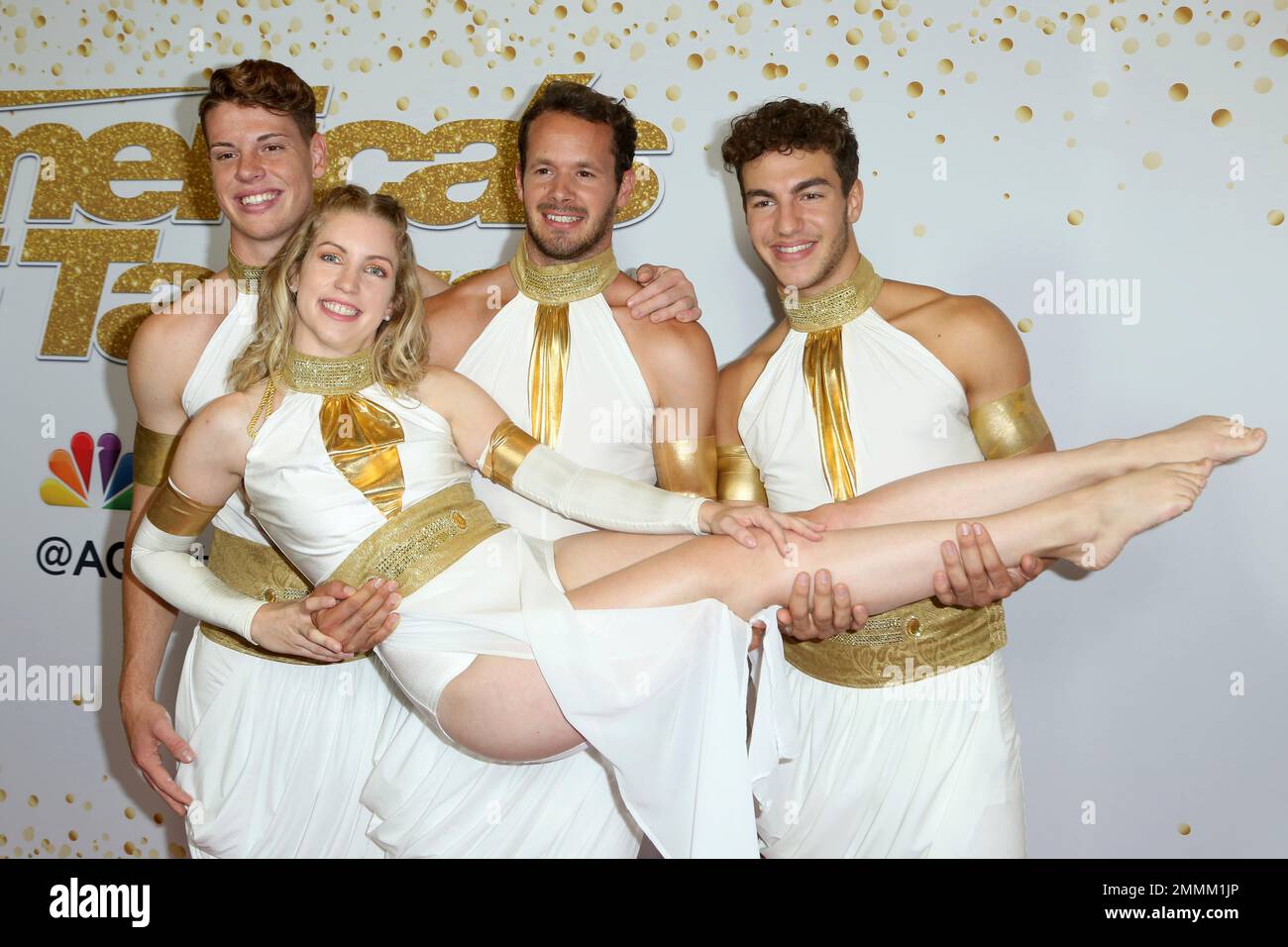 Some members of the acrobatic group Zurcaroh arrive at the "America's ...