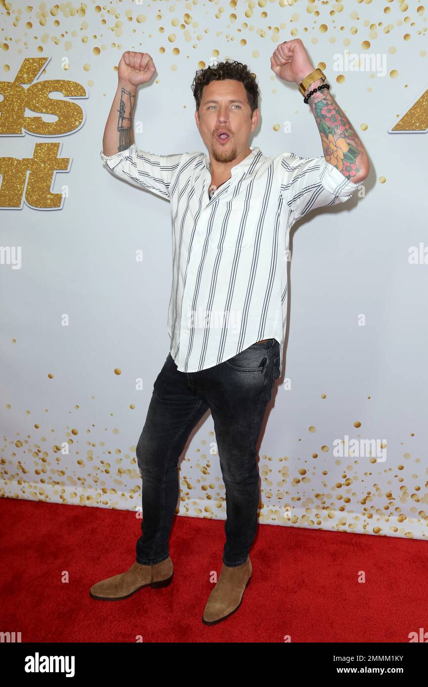 Michael Ketterer celebrates as he arrives at the "America's Got Talent ...