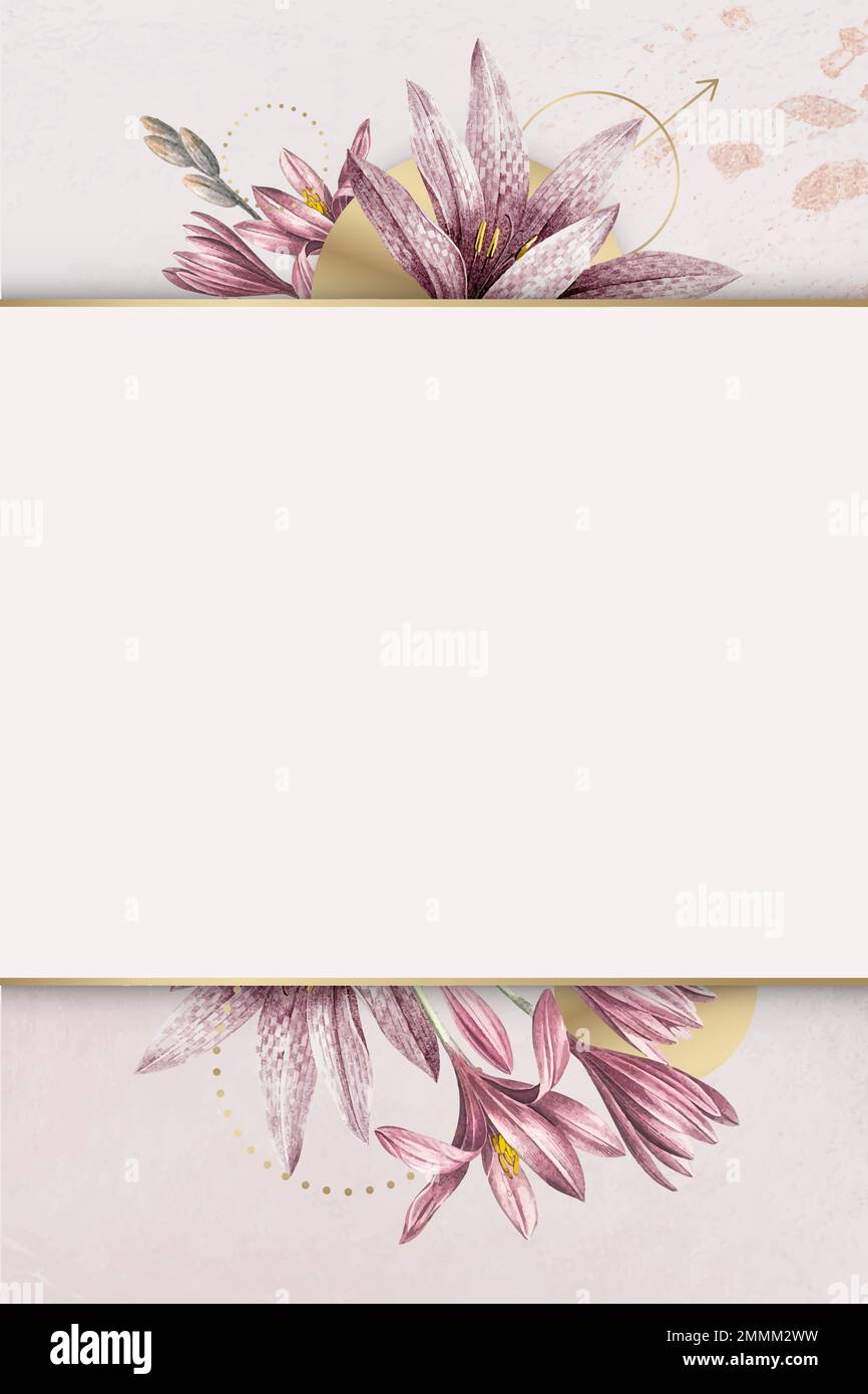 Pink amaryllis pattern with gold frame vector Stock Vector Image & Art - Alamy