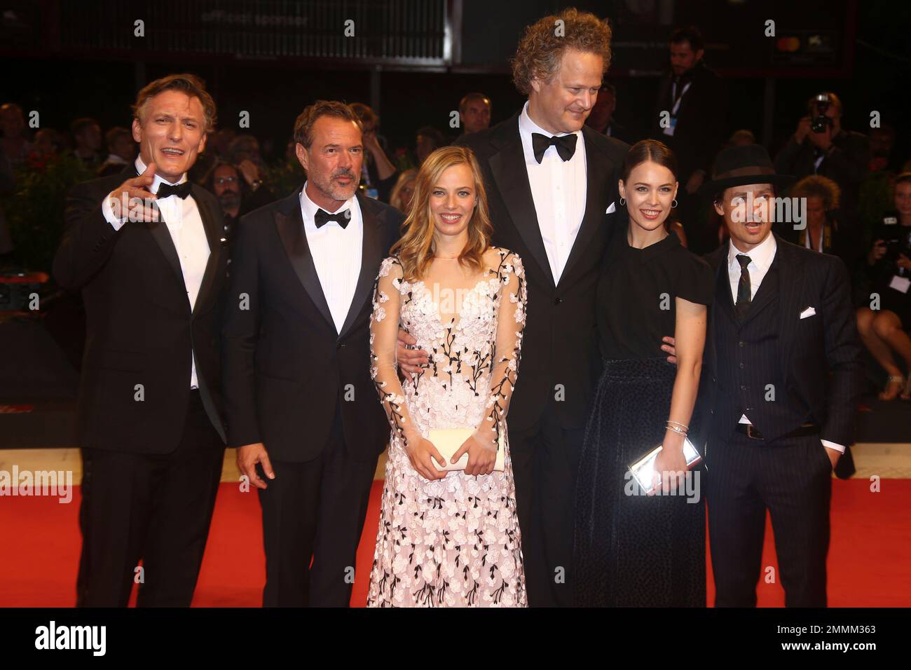 Actors Oliver Masucci, from left, Sebastian Koch, Saskia Rosendahl ...