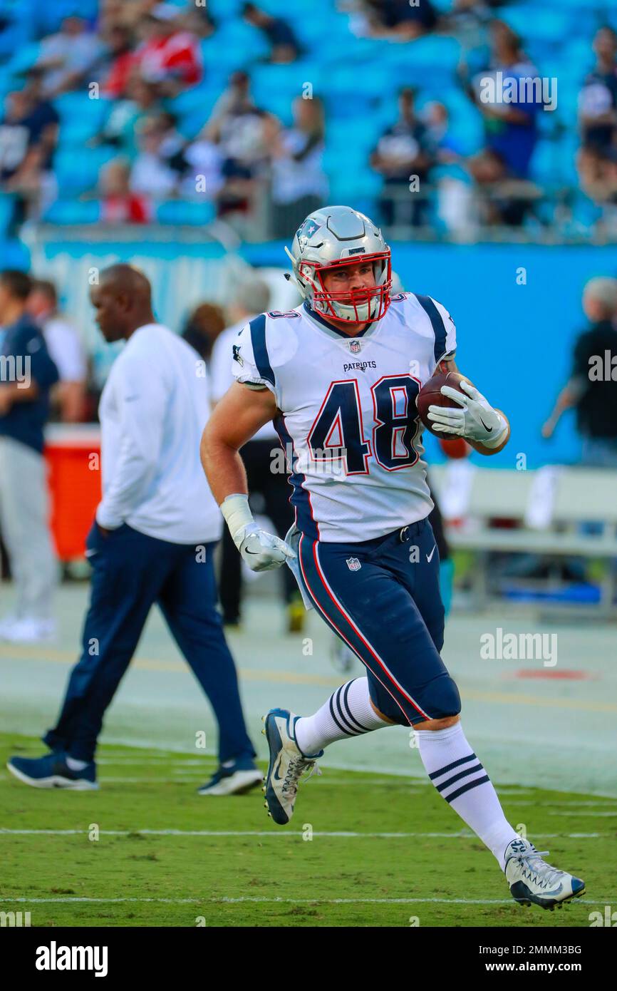 New England Patriots fullback Henry Poggi (48) in action against the ...