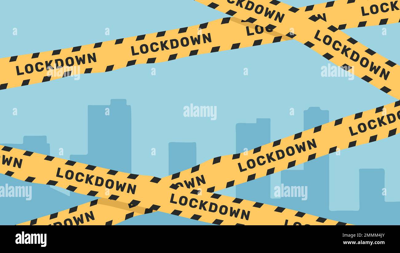 Yellow lockdown caution tape vector Stock Vector Image & Art - Alamy