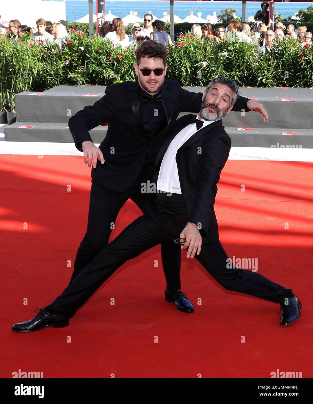 Director Gonzalo Tobal, left, and actor Leonardo Sbaraglia, right, pose ...