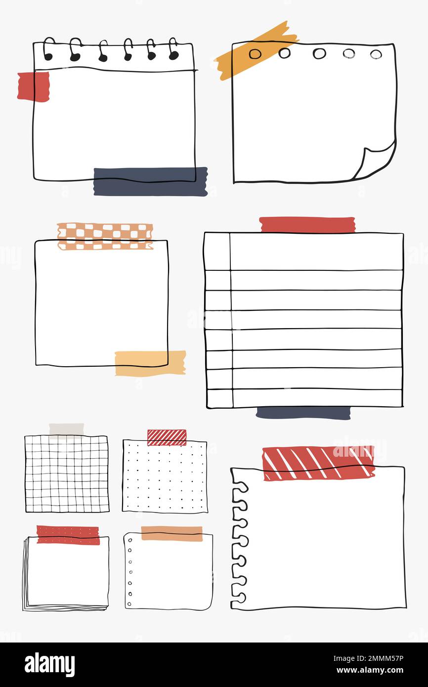 Blank reminder paper notes vector set Stock Vector Image & Art - Alamy