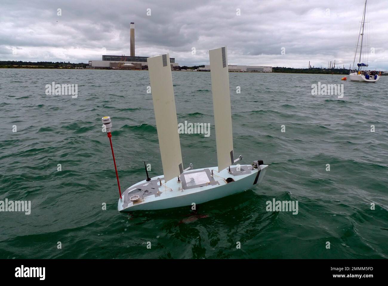 In this photo taken on Monday, Aug. 27, 2018, A robotic boat operated ...