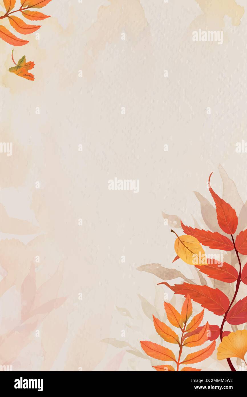Autumn leaves beige background vector Stock Vector Image & Art - Alamy