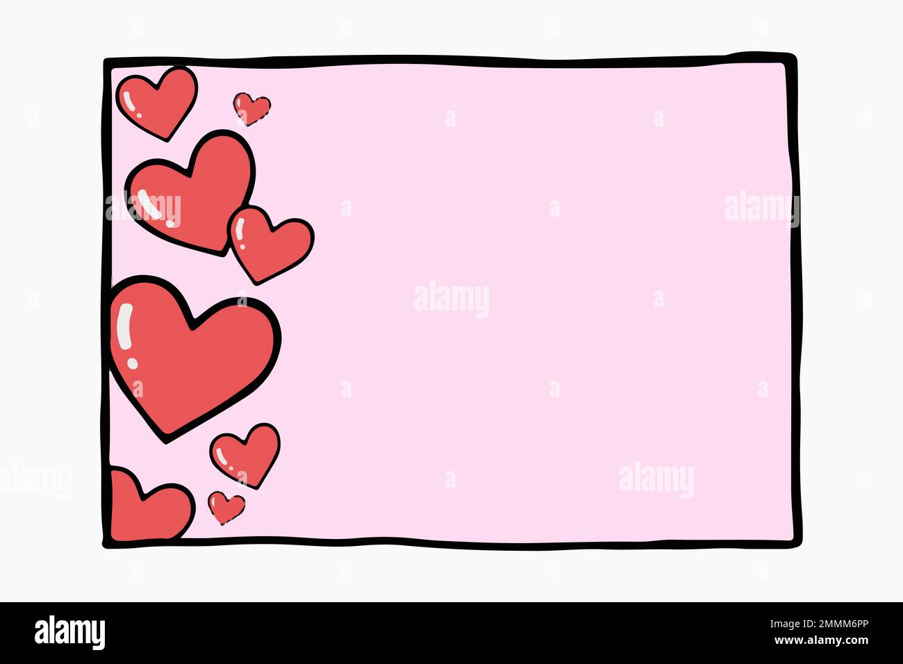 Heart doodle frame vector pink background Stock Vector Image & Art - Alamy