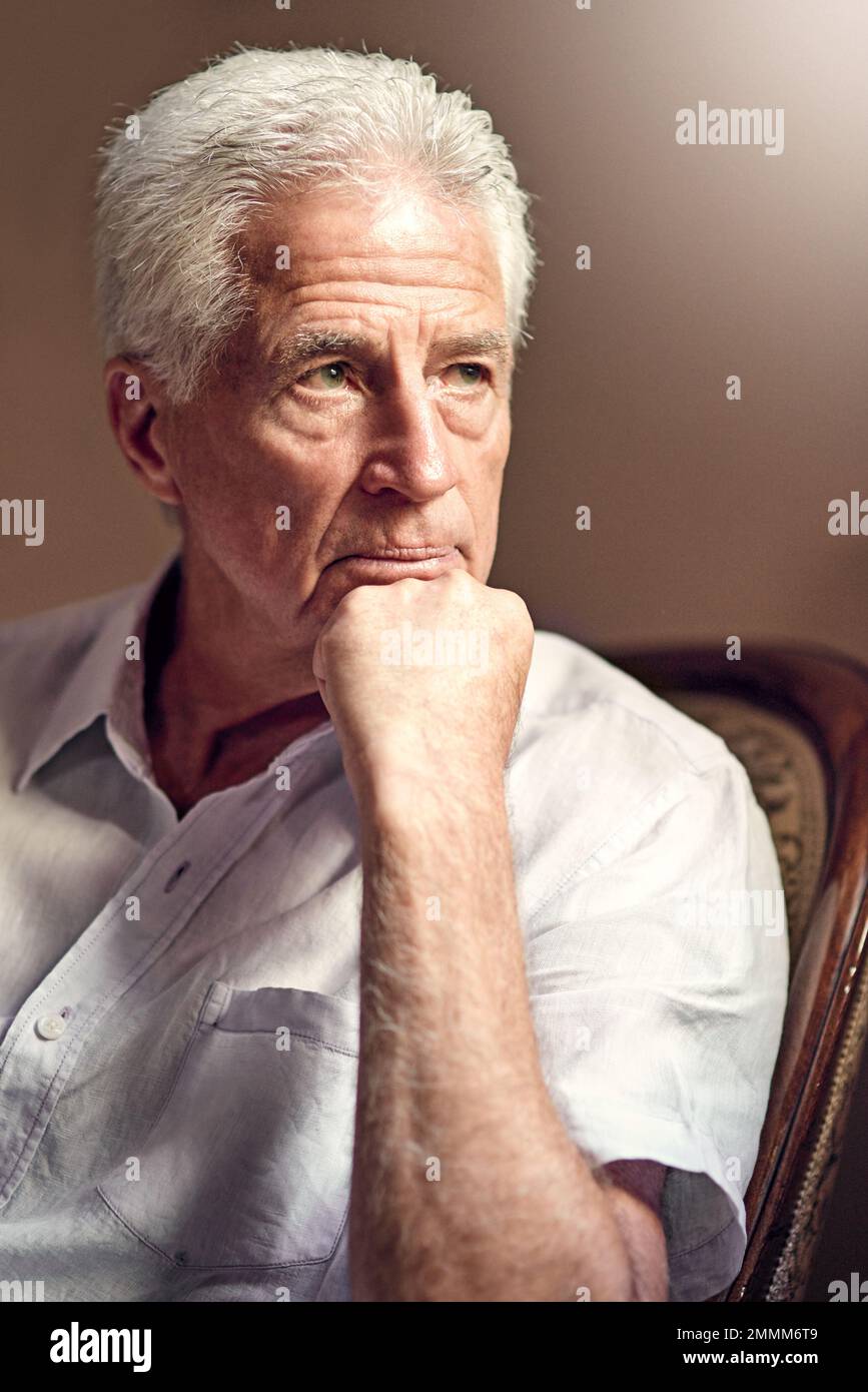 Old age and the passage of time teach all things. a senior man looking ...