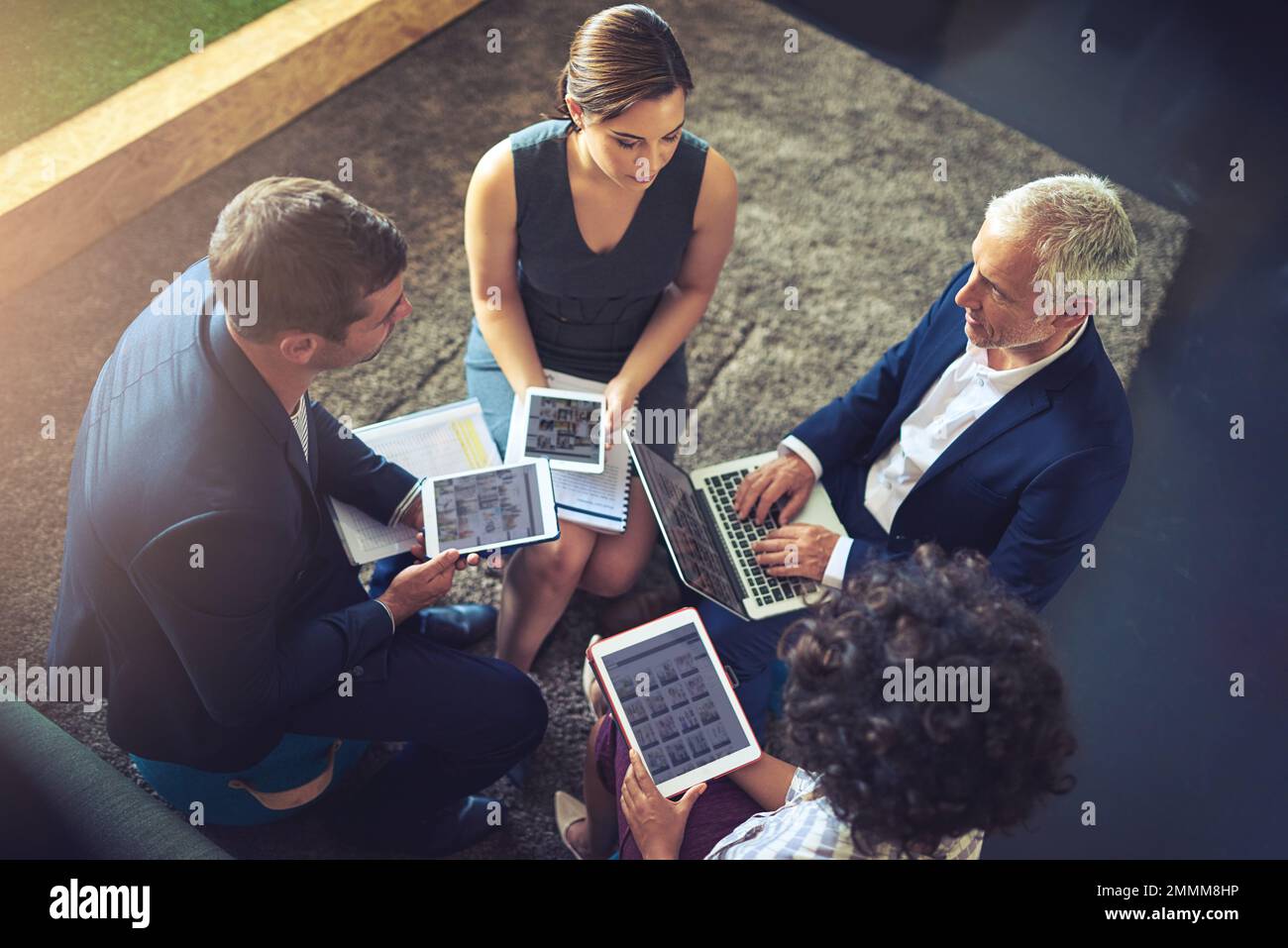 We create, share and provide solutions through technology. High angle ...