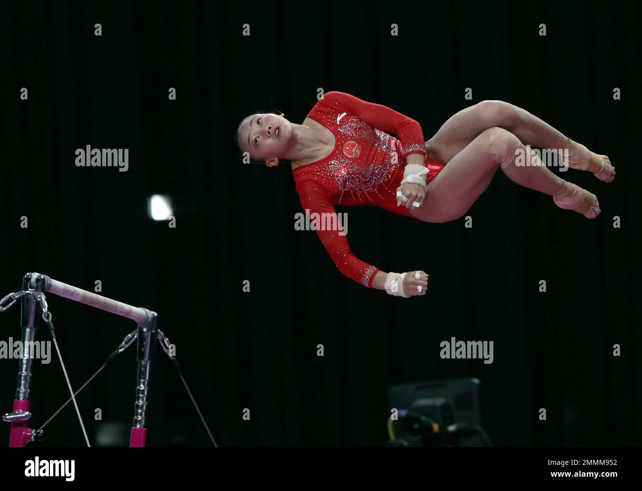 In this Tuesday, Aug. 21, 2018, photo, China's Chen Yile competes on ...