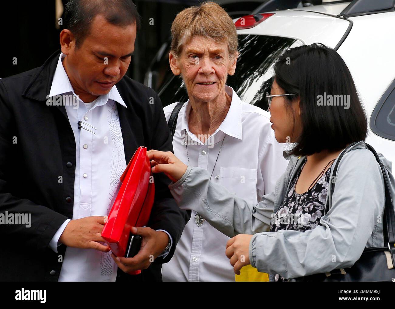 Australian Roman Catholic nun Sister Patricia Fox, center, arrives with ...