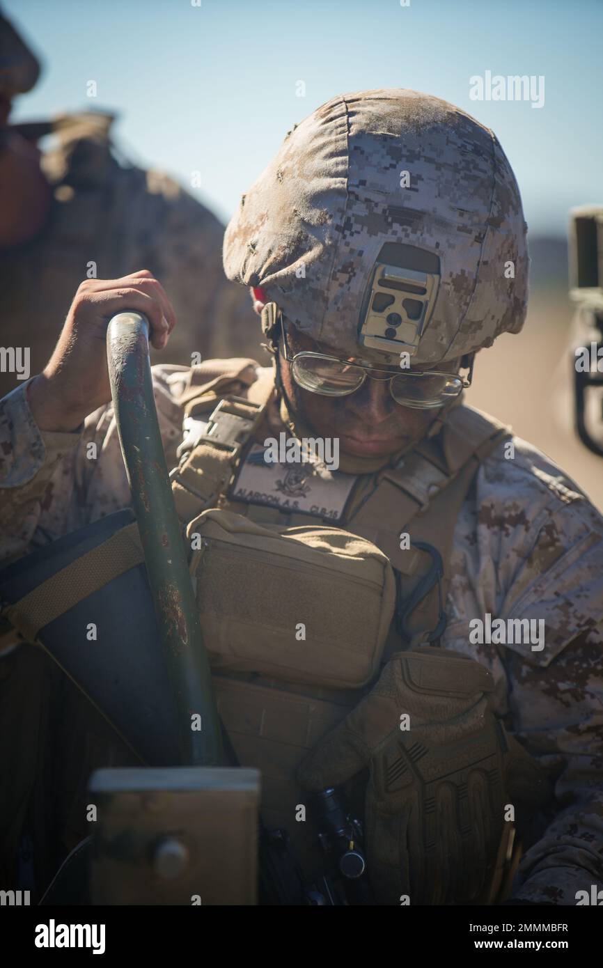 U.S. Marine Corps Sgt. Andrew Alarcon, a water support technician from ...