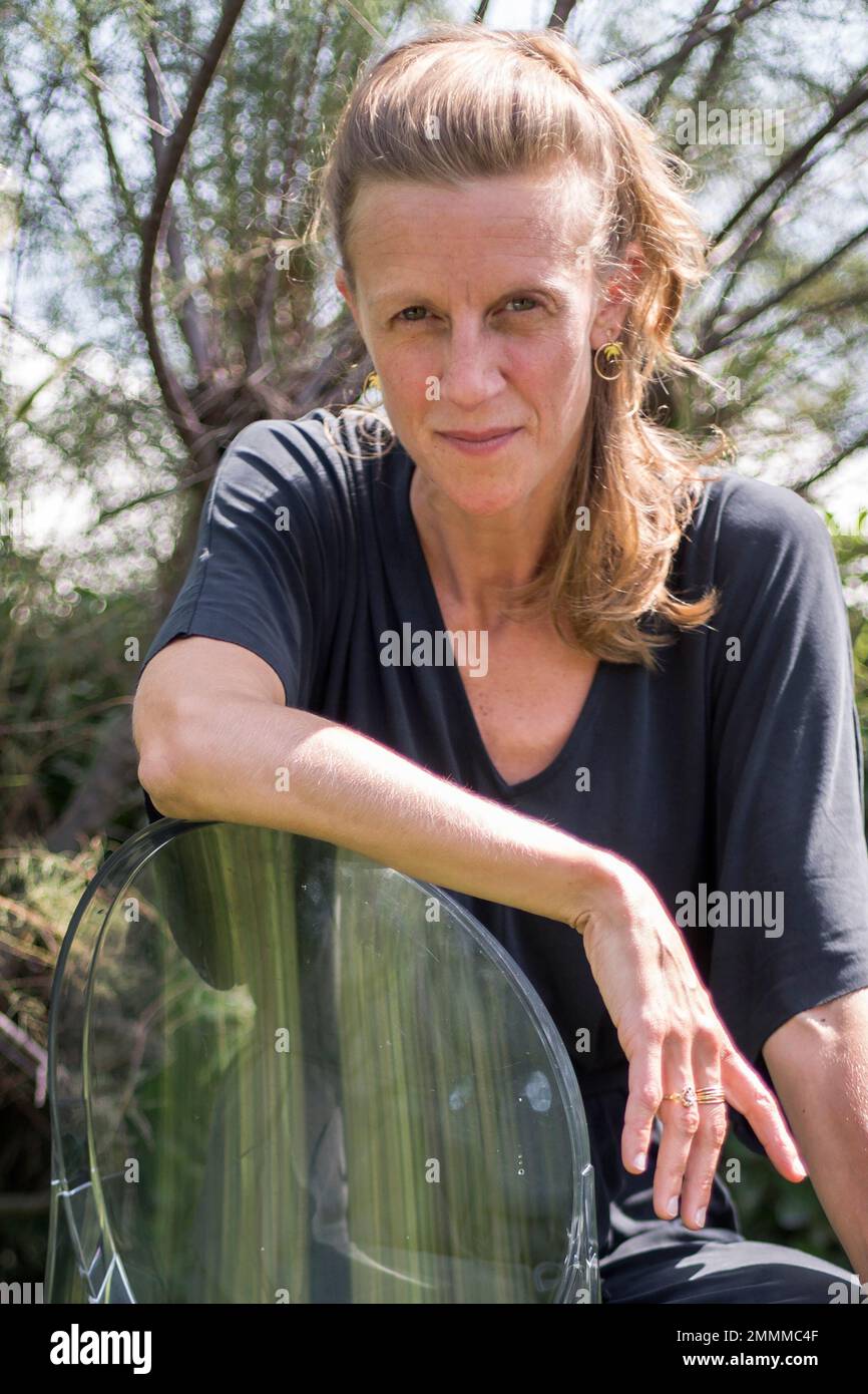 Director Elsa Amiel poses for photographs for the film 'Pearl' at the ...