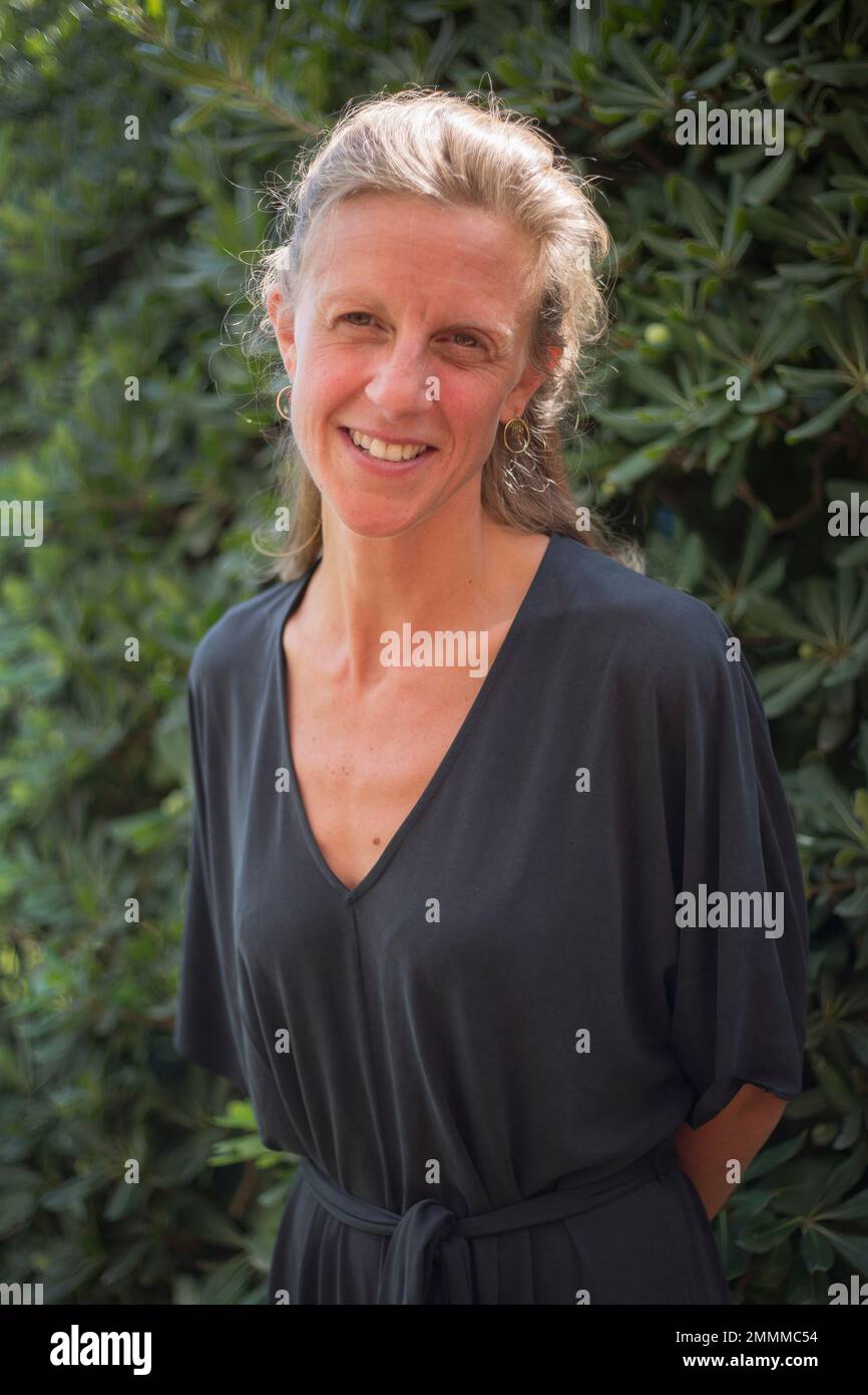 Director Elsa Amiel poses for photographs for the film 'Pearl' at the ...