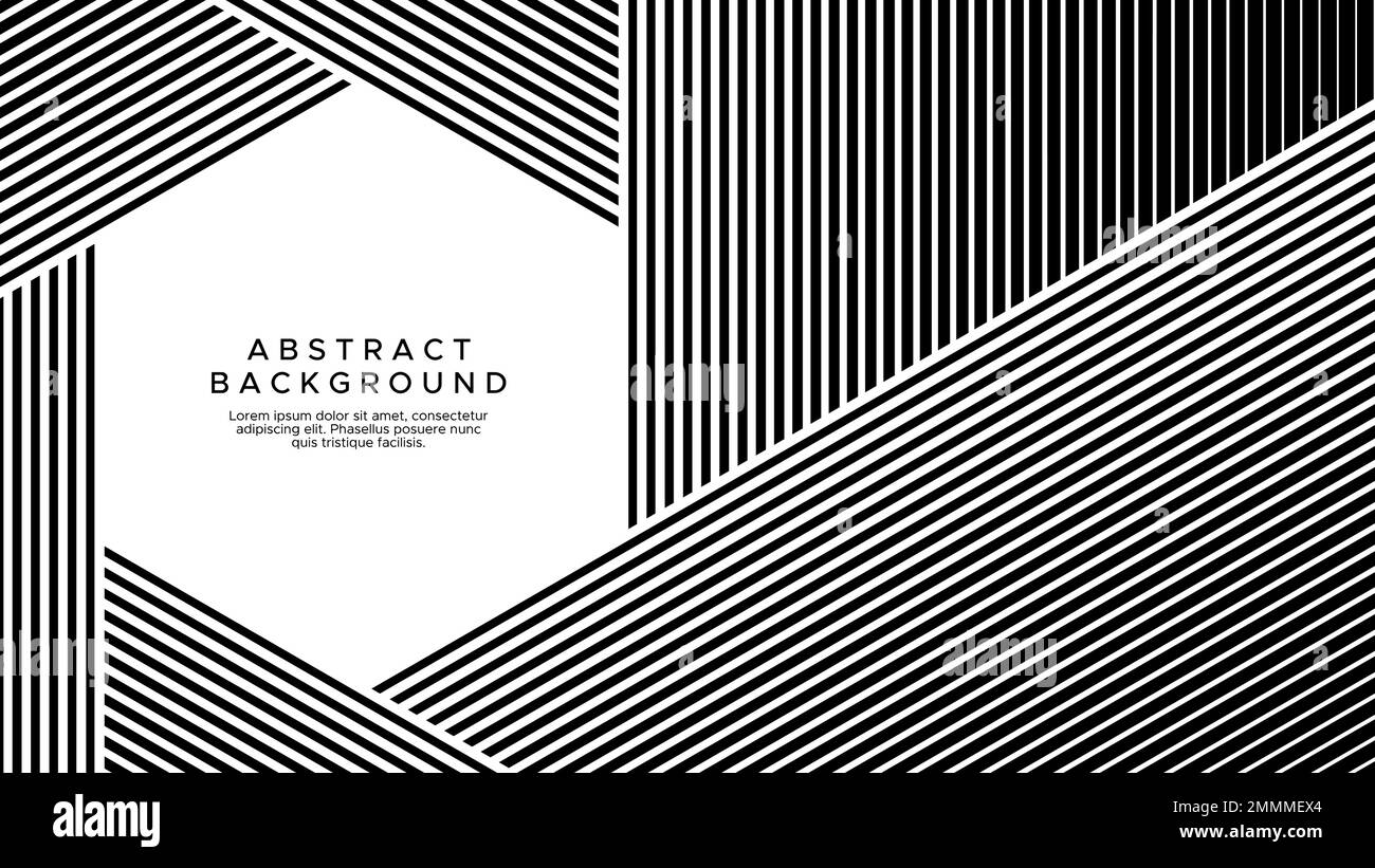 Black and white hexagonal lines abstract background. Abstract ...