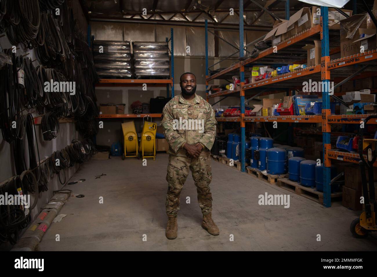 U.S. Air Force Senior Airman Cameron Walker, 386th Expeditionary Civil ...
