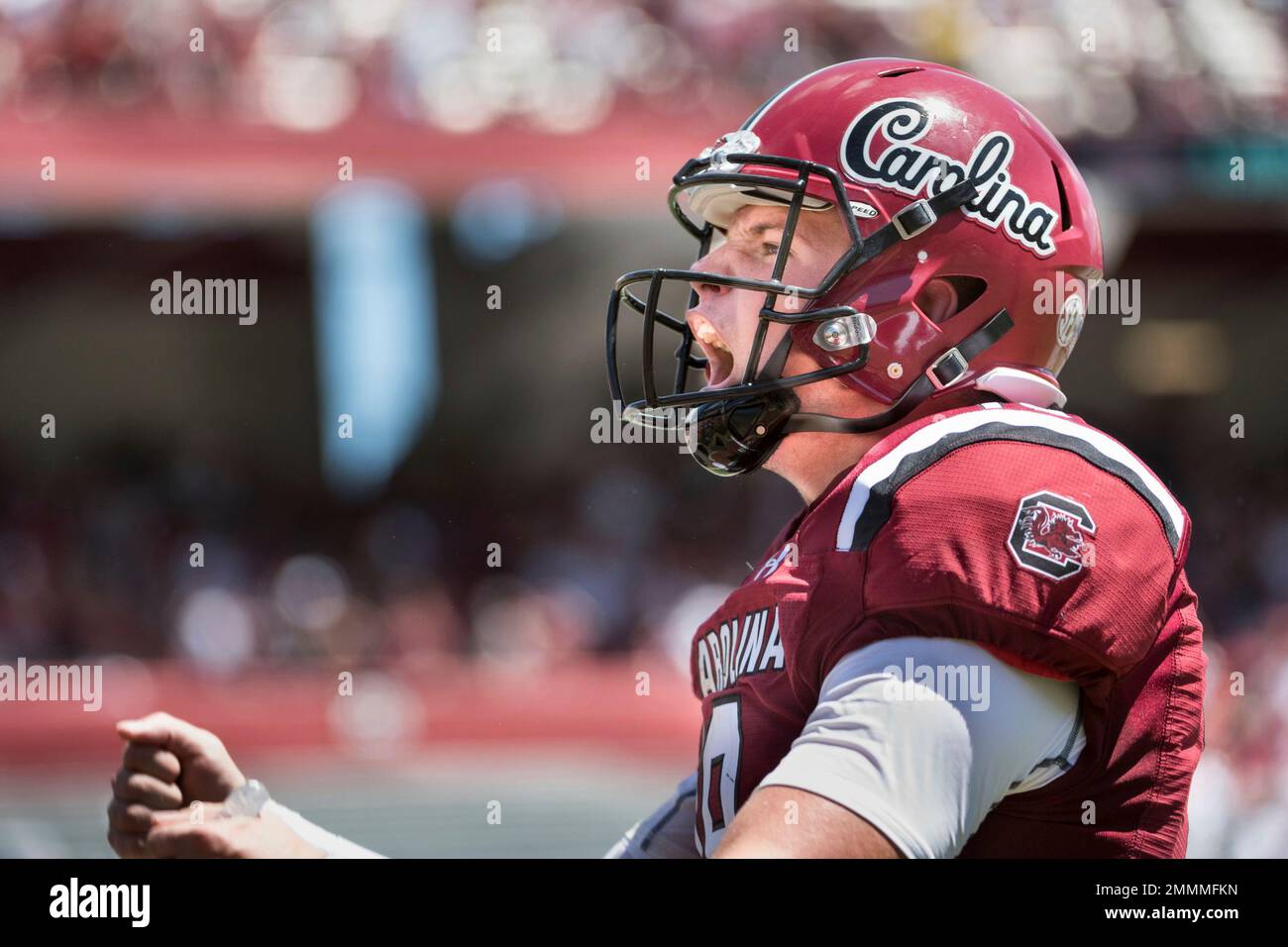 South Carolina quarterback Jake Bentley (19) celebrates a touchdown ...
