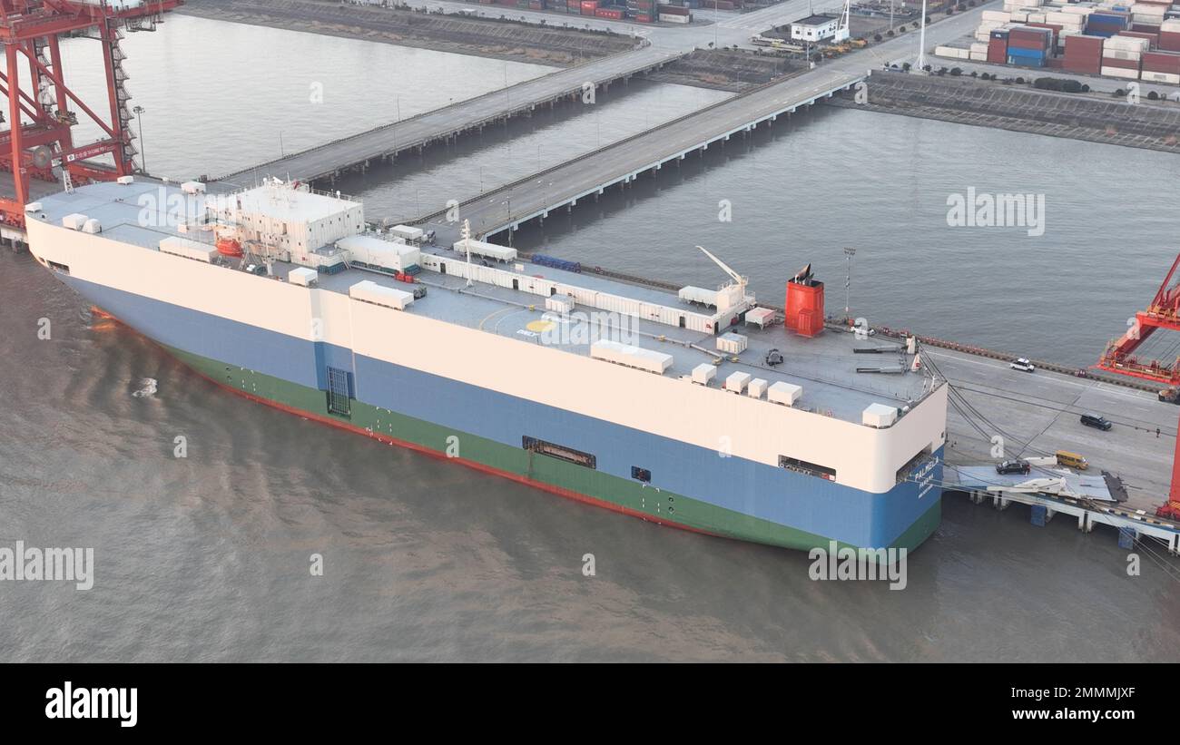 SUZHOU, CHINA - JANUARY 30, 2023 - At the Taicang Port Container ...