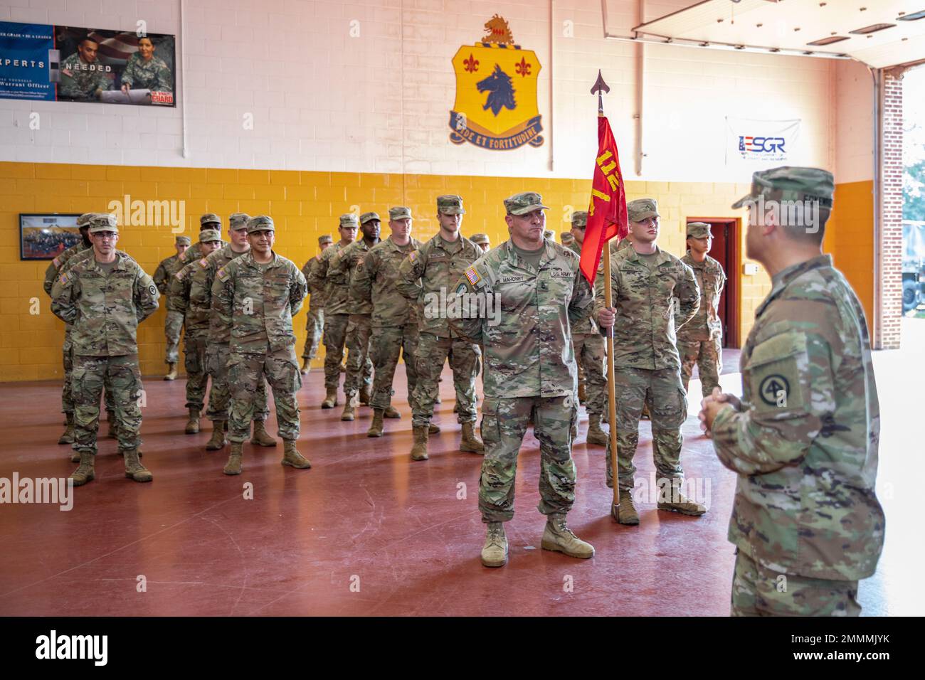 U.S. Army Lt. Col. David Eckenrode speaks at a change of command ...