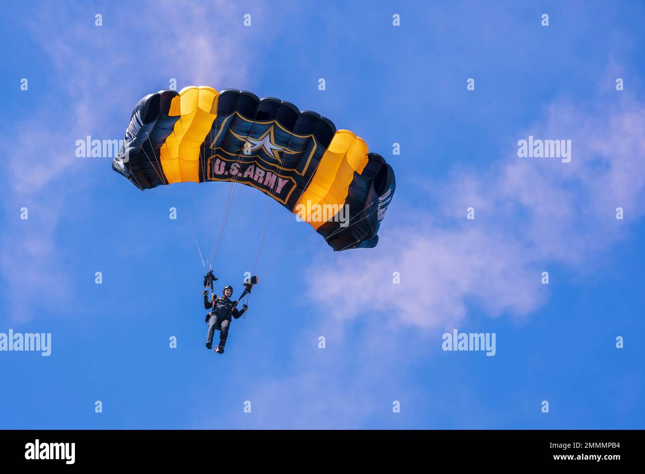 Sgt. 1st Class Ryan O'Rourke of the U.S. Army Parachute Team lands his ...
