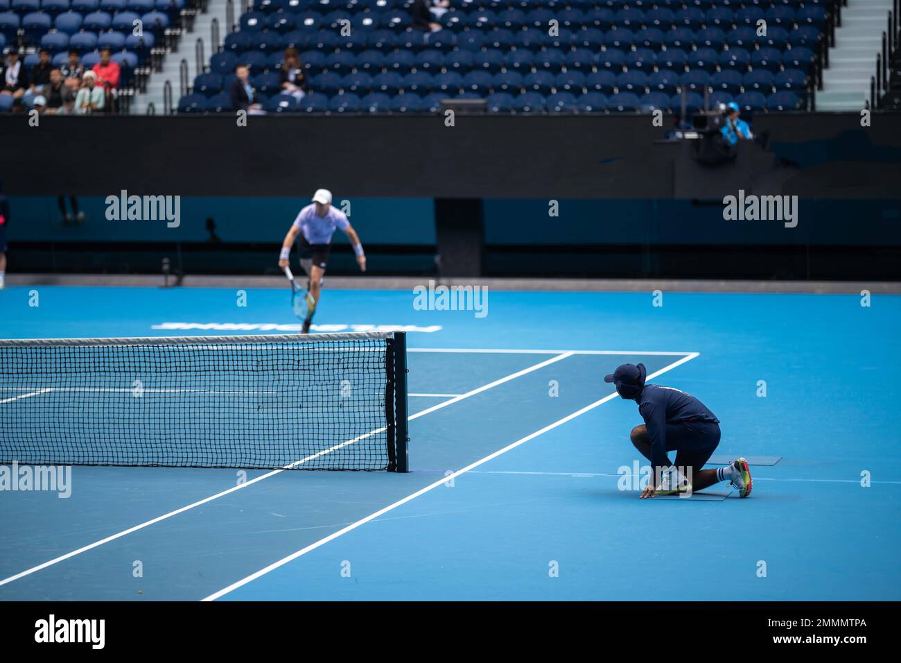 Professional athlete Tennis player playing on a court in a tennis ...