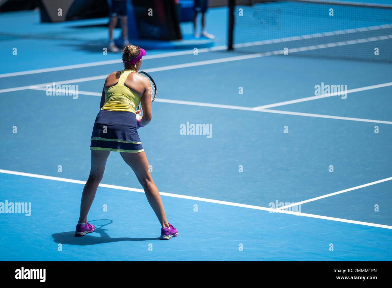 Beautiful female athlete playing tennis. Amateur female tennis player ...